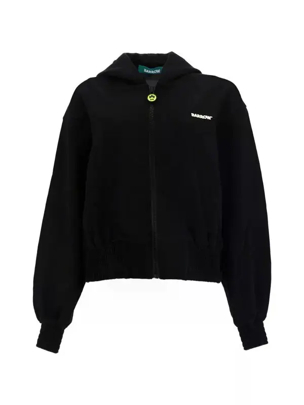 BARROW Logo Print Zip-up Hoodie