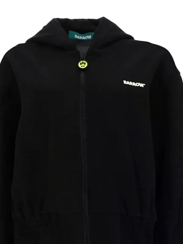 BARROW Logo Print Zip-up Hoodie