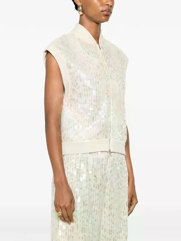 Peserico Sequin-embellished Zip-fastening Vest
