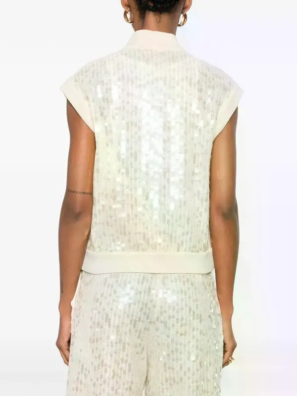Peserico Sequin-embellished Zip-fastening Vest