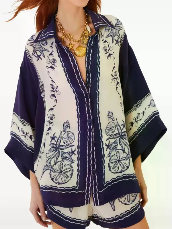 Farm Rio Marine Print Shirt