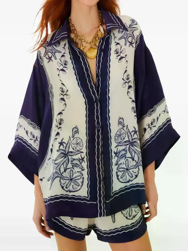 Farm Rio Marine Print Shirt