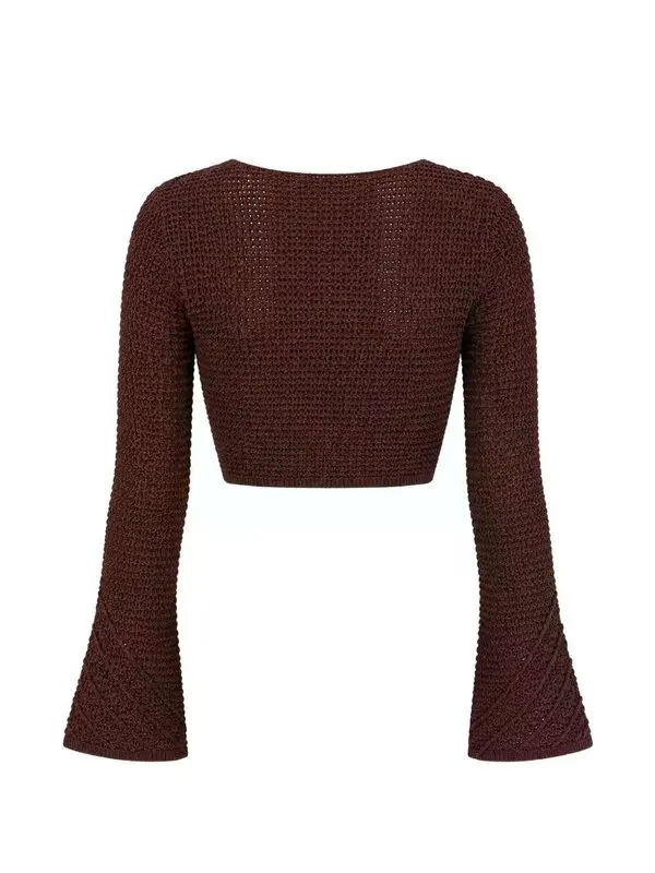 Devon Windsor Devon Erin Crochet-knit Cropped Top - Brown