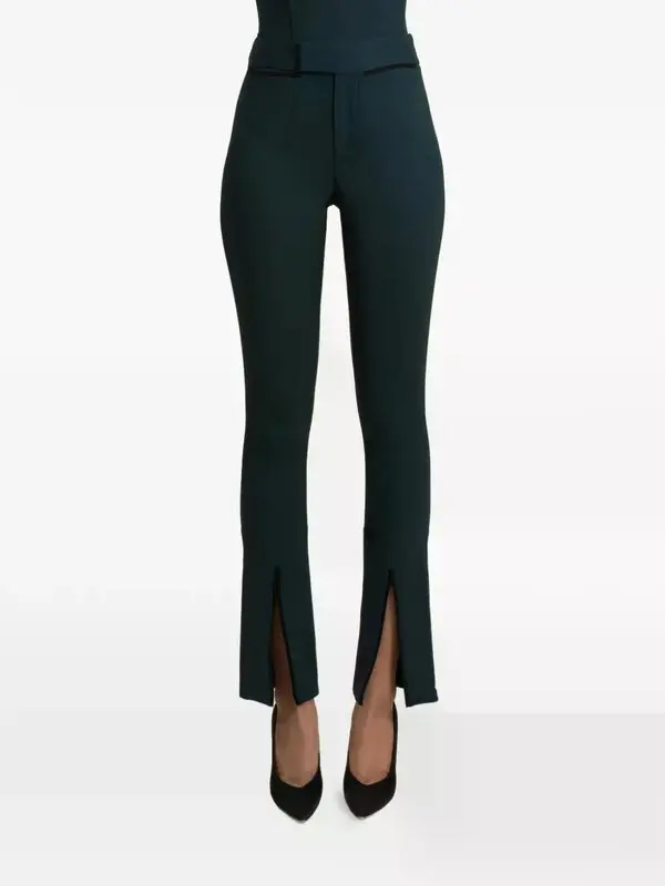 CONTESSA MILLS Helix Slit-hem Trousers - Green