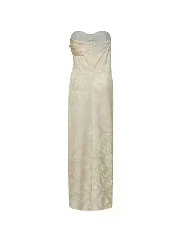 Johanna Ortiz Palm-jacquard Strapless Sweetheart Neck Top - Neutrals