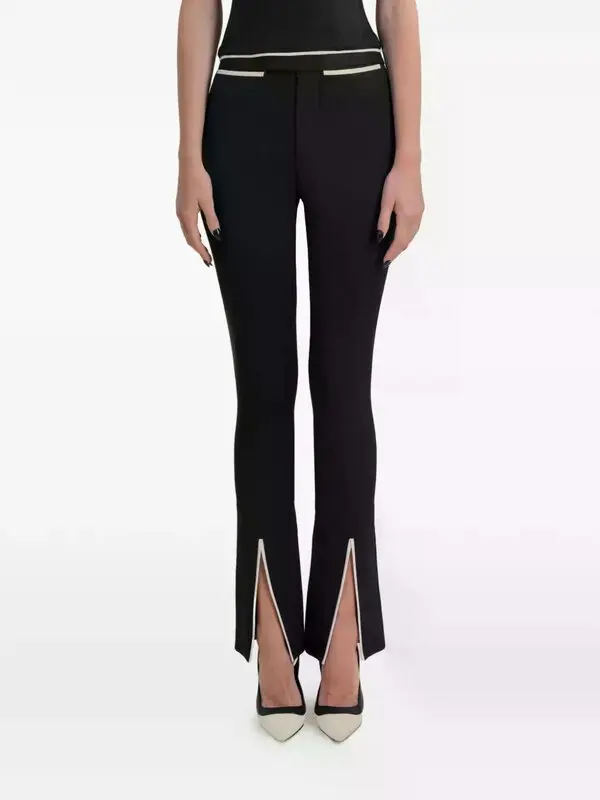 CONTESSA MILLS Helix Contrast-trim Trousers - Black