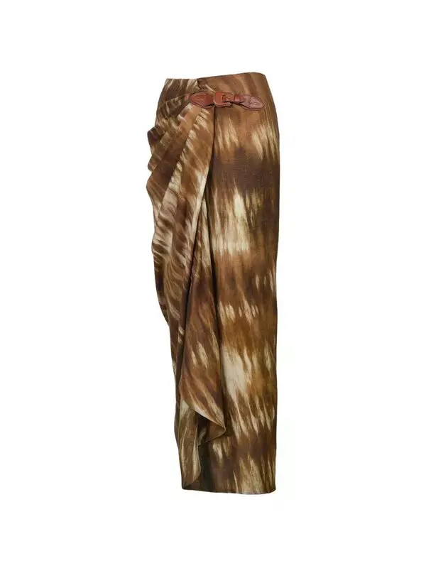 Johanna Ortiz Expedition Draped Linen Skirt
