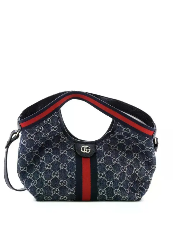 Gucci Gg Denim Small Tote Bag - Blue