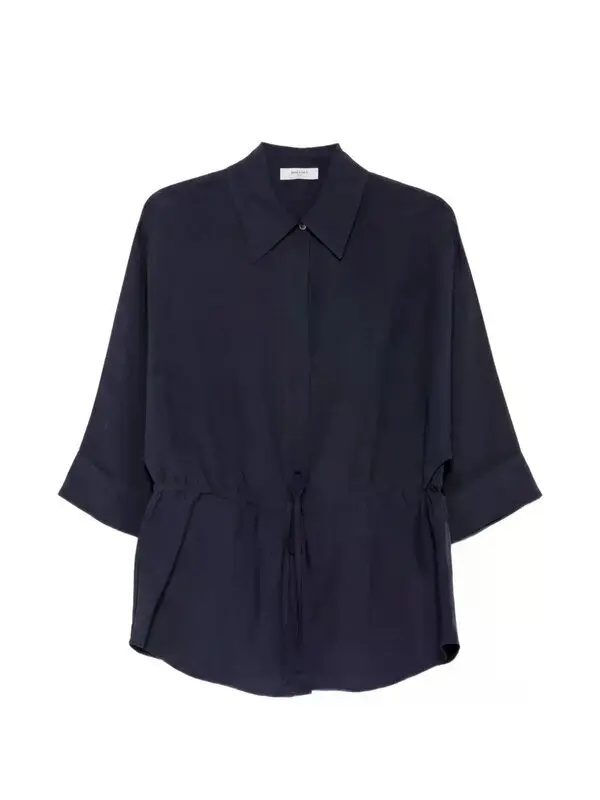 RUNDHOLZ BLACK LABEL Drawstring-waist Curved-hem Blouse