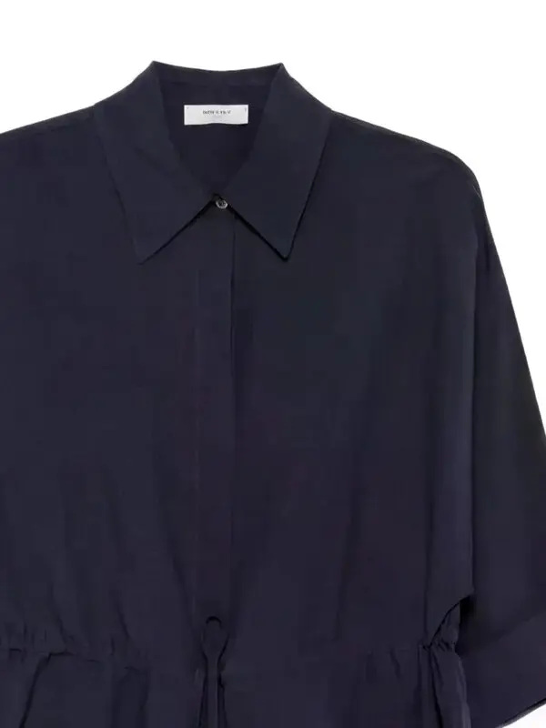 RUNDHOLZ BLACK LABEL Drawstring-waist Curved-hem Blouse
