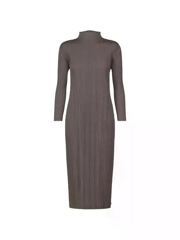 Issey Miyake Long Sleeve Midi Dress - Grey