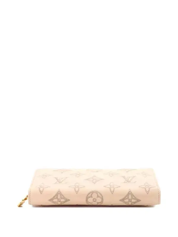 LOUIS VUITTON Zippy Wallet Monogram Broderie Anglaise Embroidered Leather Small Wallets - Neutrals