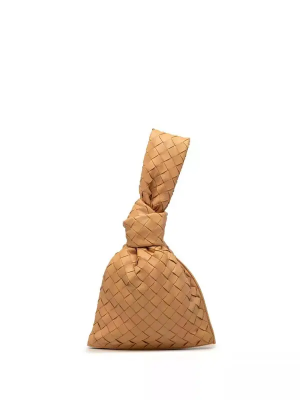Bottega Veneta Nappa Intrecciato Bv Twist Clutch Bag - Brown