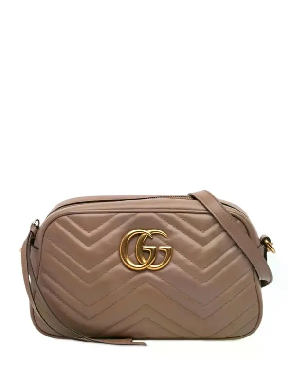 Gucci Gg Marmont Matelassé Leather Crossbody Bag - Brown