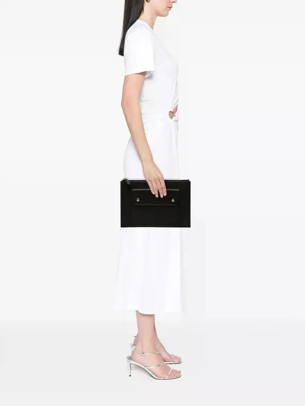 Burberry Oscar Leather Zip Pouch Clutch Bag