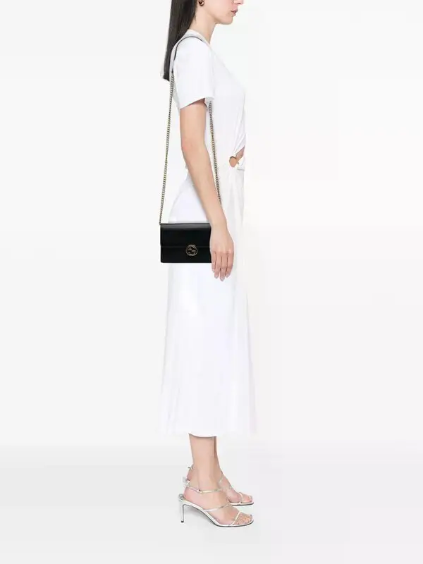 Gucci 2000-2015 Dollar Calfskin Interlocking G Wallet On Chain Crossbody Bag - Black