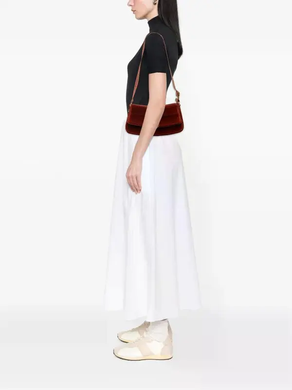 Stella McCartney Faux Velvet S Wave Shoulder Bag