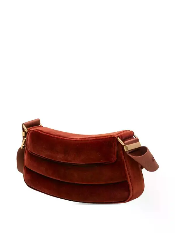 Stella McCartney Faux Velvet S Wave Shoulder Bag