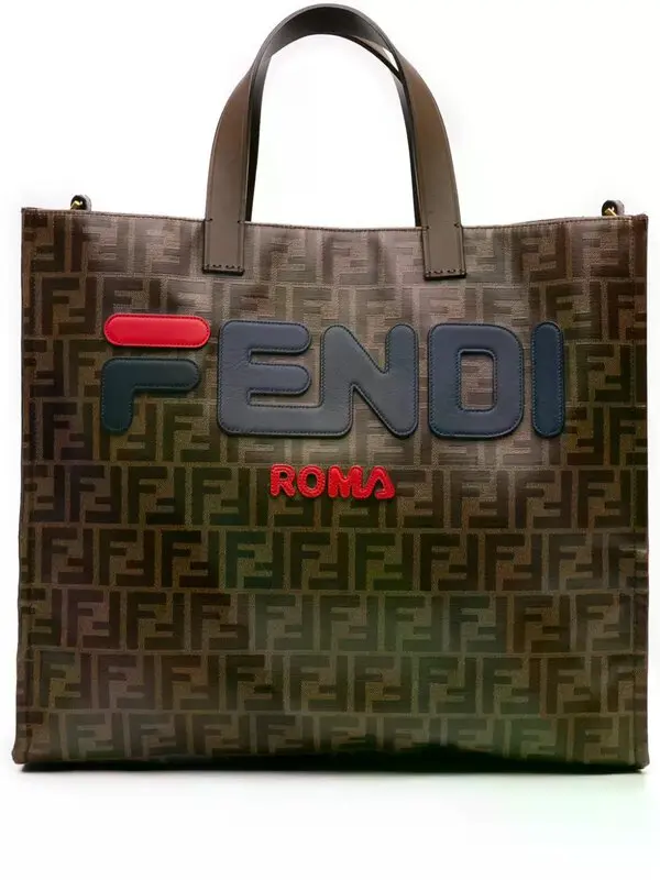 Fendi Ff 1974 Mania Shopping Tote Satchel - Brown
