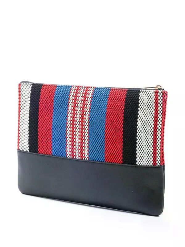 Celine Canvas Striped Solo Pouch Clutch Bag