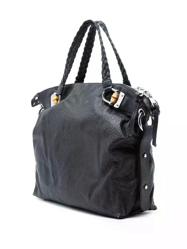 Gucci Leather Bamboo Bar Tote Bag