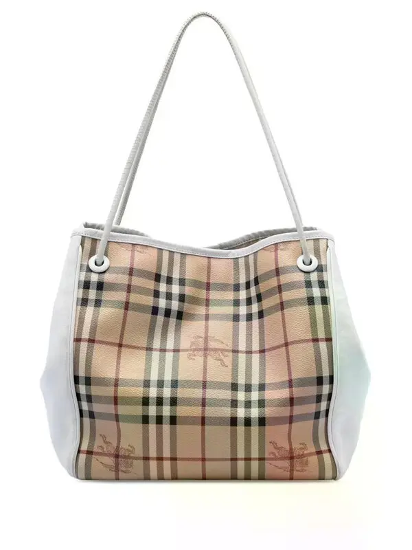 Burberry Haymarket Check Coated Canvas Canterbury Tote Bag - White