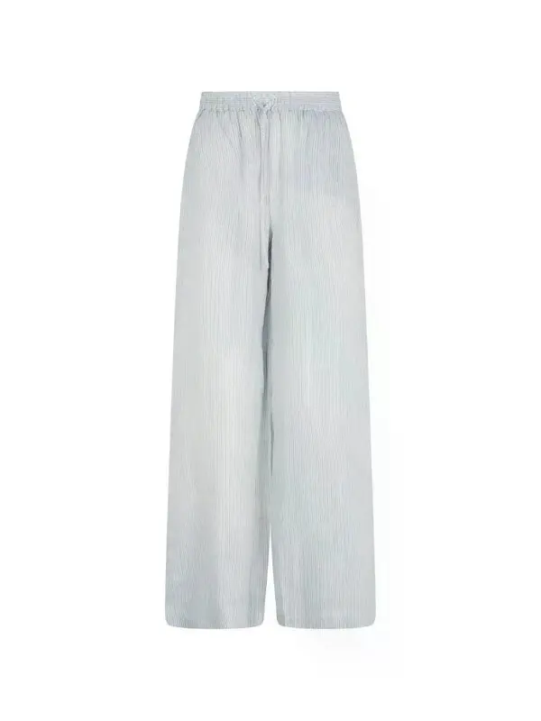 ROBERTO COLLINA Striped Drawstring Palazzo Pants - Blue