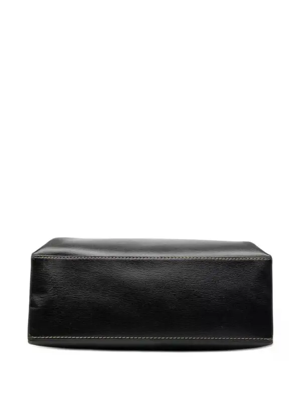 Loewe Bicolor Leather Velázquez Twist Top Handle Bag - Black