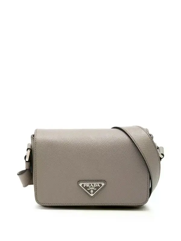 Prada Saffiano Leather Crossbody Bag - Grey