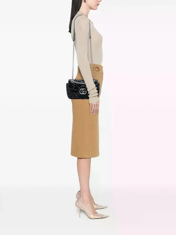 Gucci 2016-2026 Medium Gg Marmont Matelasse Sequin And Leather Shoulder Bag