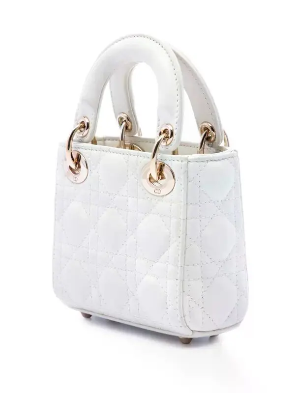 Dior Lady Micro Lambskin Satchel - White