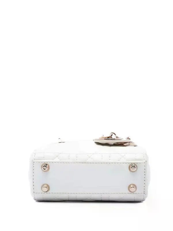Dior Lady Micro Lambskin Satchel - White