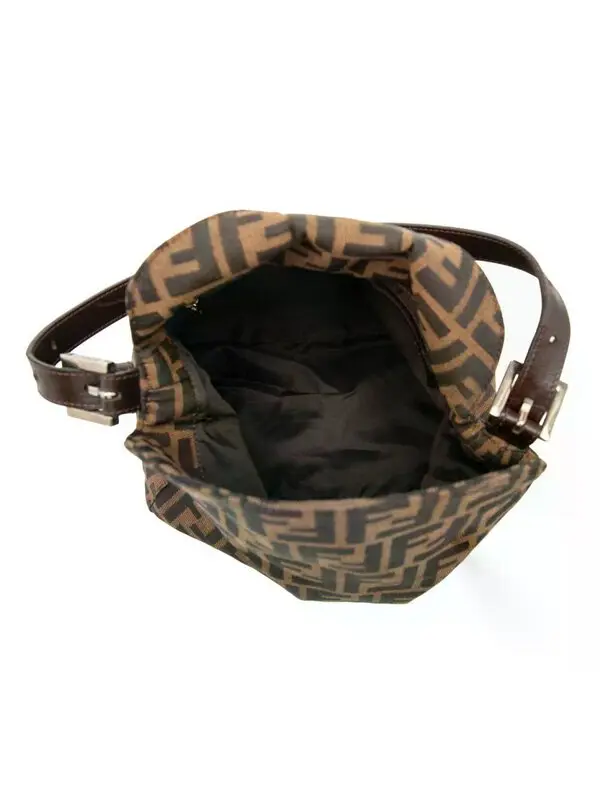 Fendi Zucca Canvas Double Flap Shoulder Bag