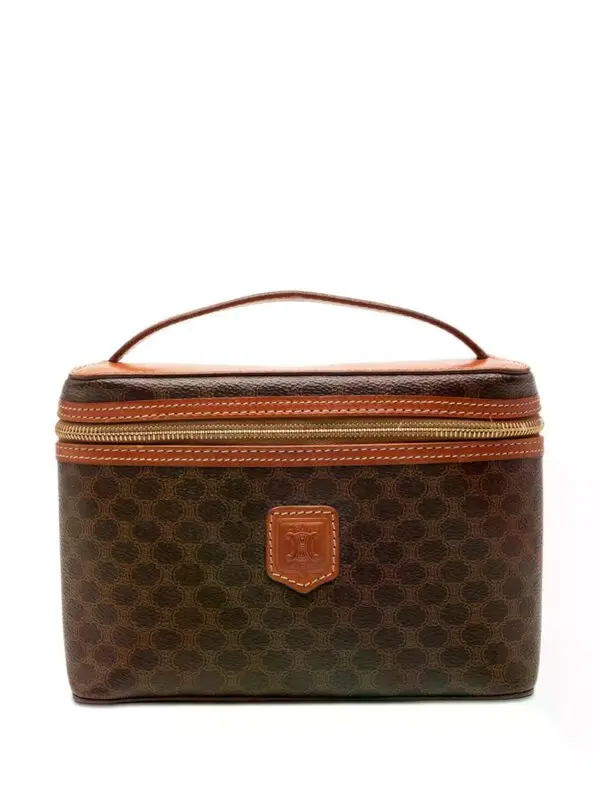 Celine Macadam Coated Canvas Vanity Bag Satchel - Brown