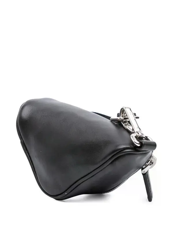 Prada Soft Nappa Leather Triangle Pouch Crossbody Bag - Black