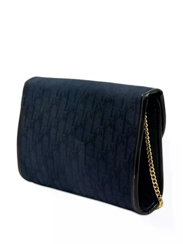 Dior Diorissimo Trotter Canvas Chain Crossbody Bag - Blue