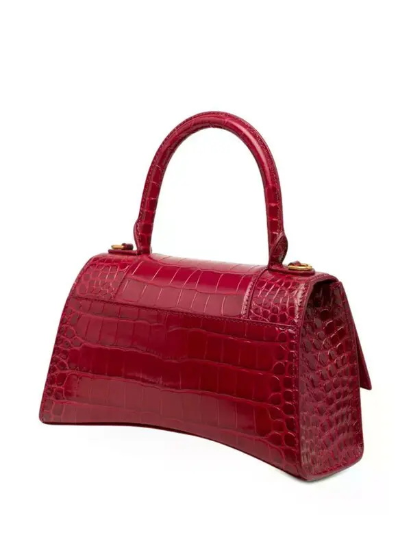 Balenciaga Small Croc Embossed Hourglass Top Handle Bag