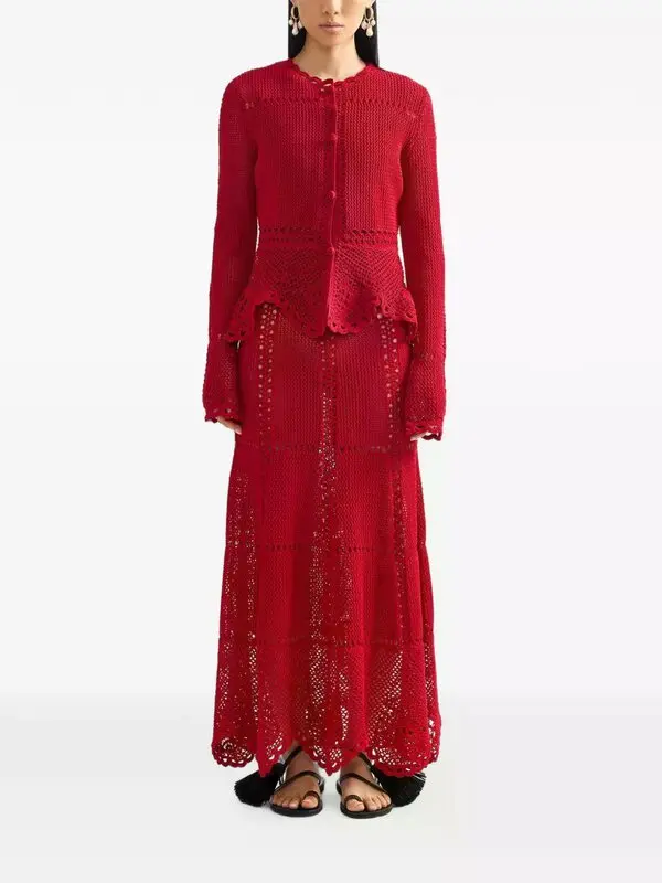 Erdem Ruby Crochet Peplum Cardigan