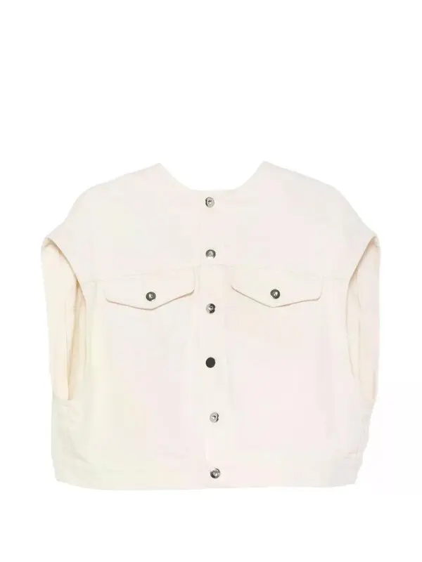 Liviana Conti Sleeveless Button-up Gilet - Neutrals