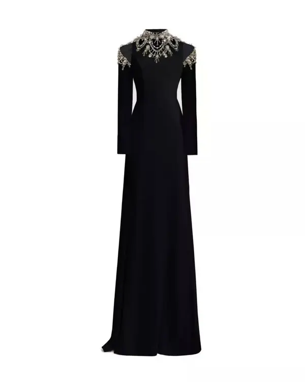 GEMY MAALOUF Embellished Cut-out Gown - Black