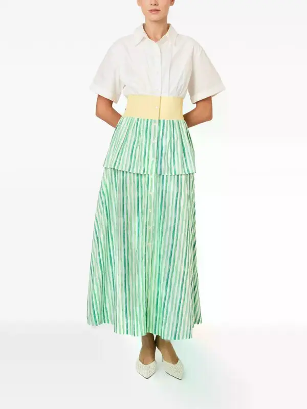 Rosie Assoulin Striped Tiered Dress - White