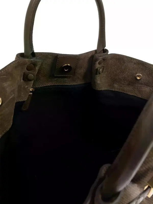 DEMELLIER Midi New York Perforated Suede Tote Bag