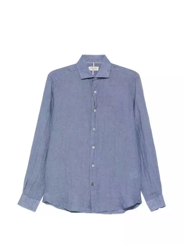 ALLEY DOCKS 963 Spread-collar Shirt - Blue