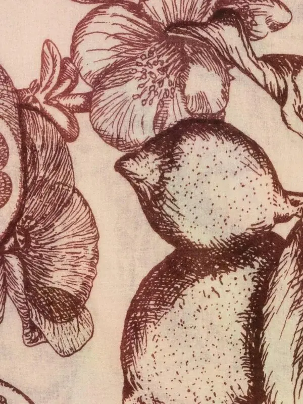 MOULETA Fruit-print Frayed Scarf