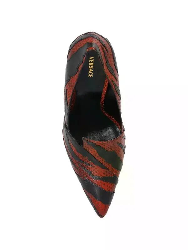 Versace Tigre Snakeskin-effect Leather Pumps - Red