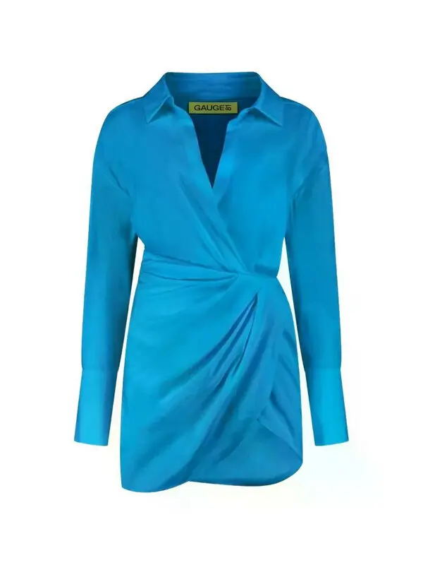 Gauge81 Reef Wrap Design Tulip Skirt Dress - Blue