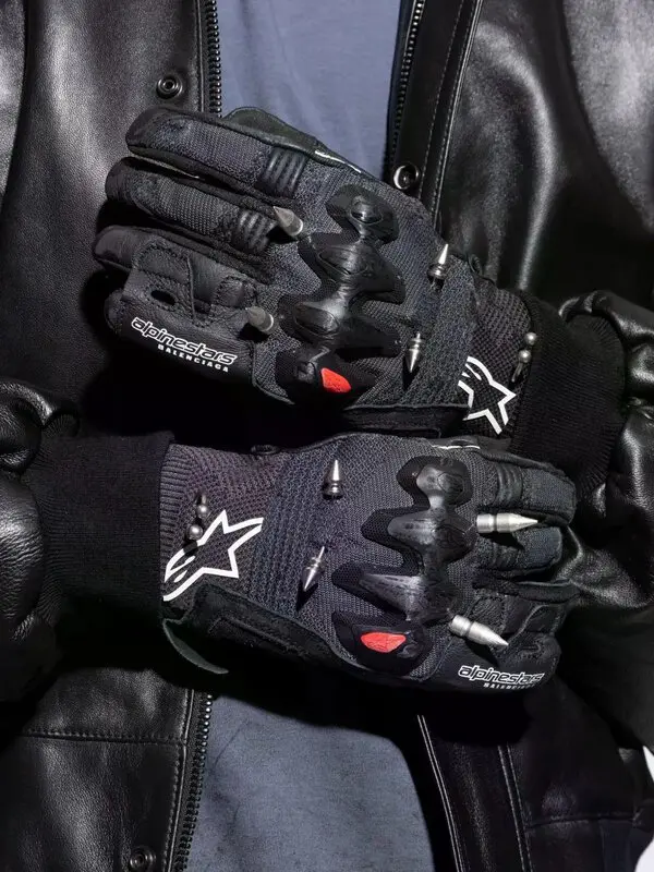 Balenciaga Studded Star Leather Gloves