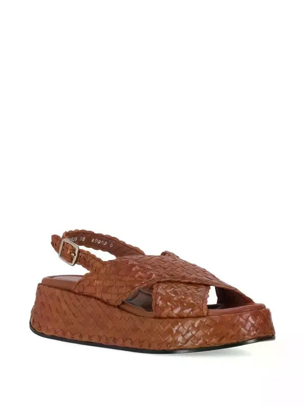 LA ROSE Maui Platform Leather Sandals