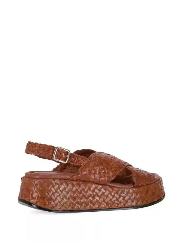 LA ROSE Maui Platform Leather Sandals