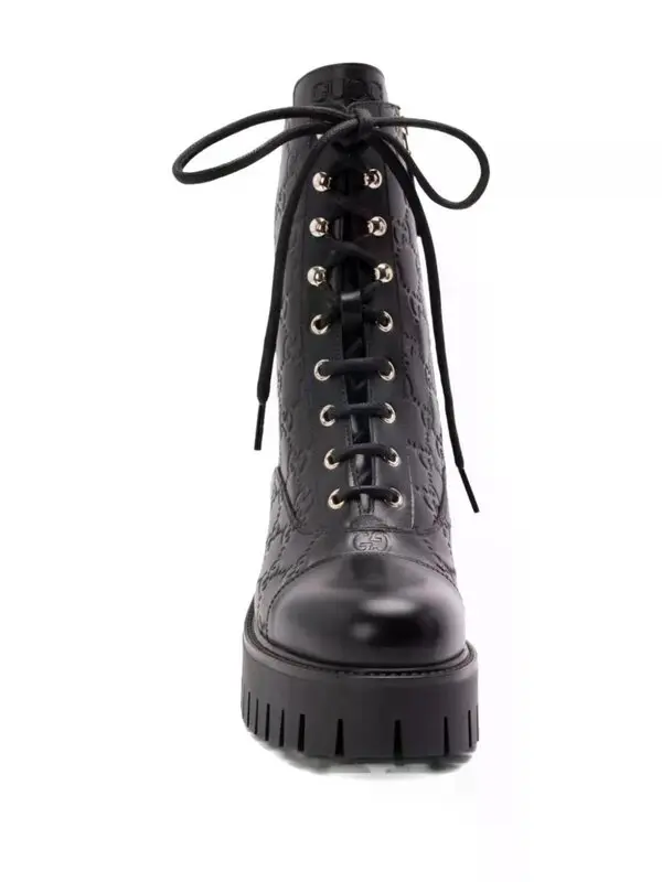 Gucci Gg Monogram Lace-up Platform Boots